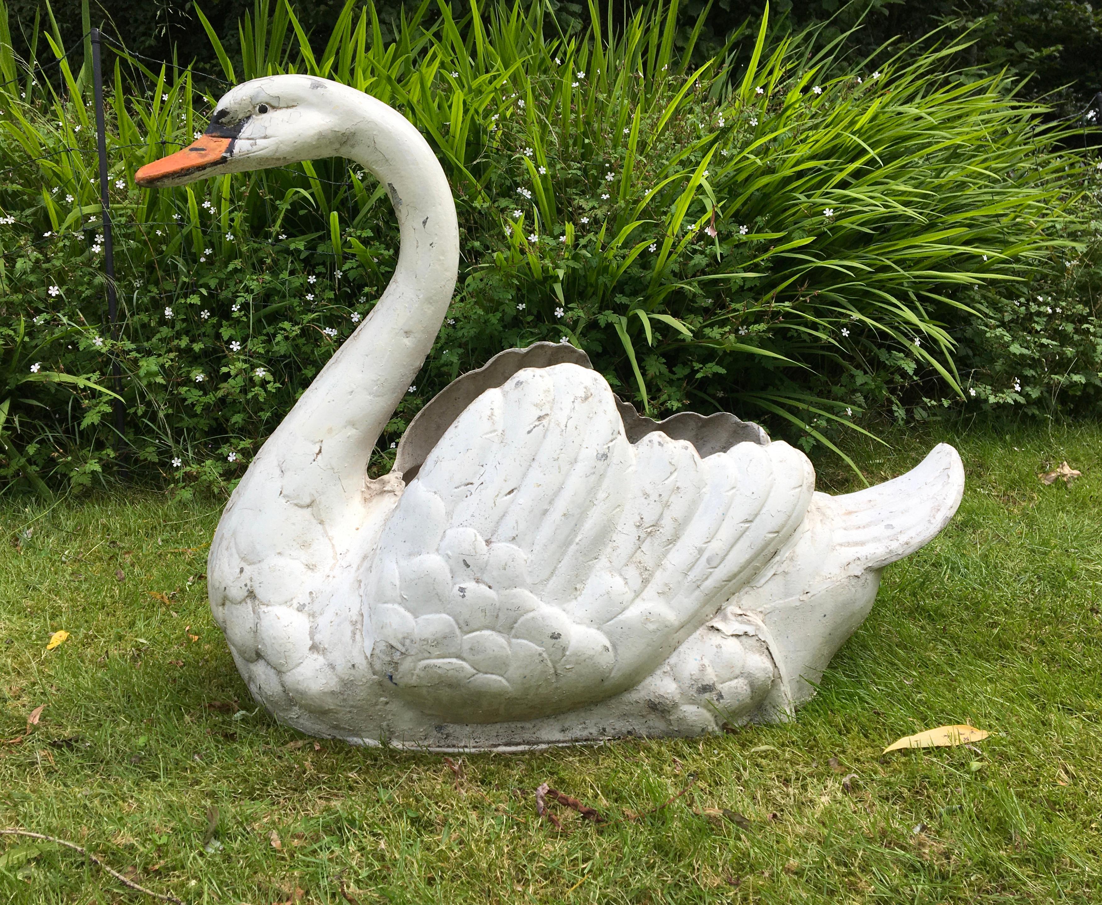 Zinc Lifesize Swan Planter Early 20th Century For Sale at 1stDibs ...
