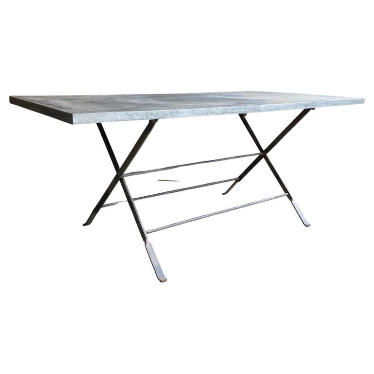 Zinc Top Dining Table, American, 1970's For Sale at 1stDibs