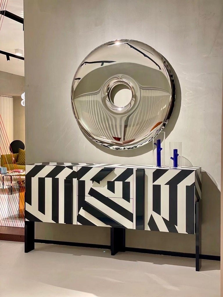 Ziqqurat Cabinet M White and Black Stripes by Driade For Sale at 1stDibs