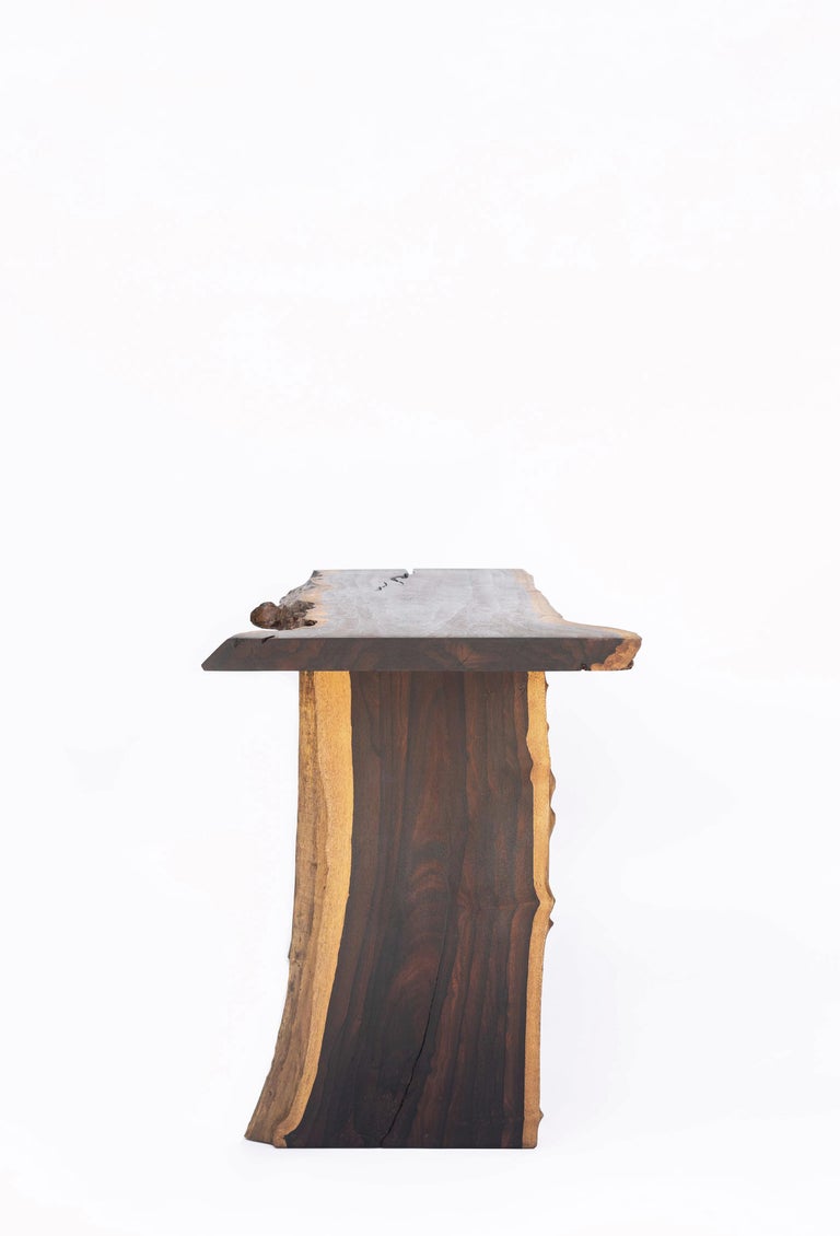 Ziricote Natural Edge One Slab Unique Table For Sale at 1stDibs