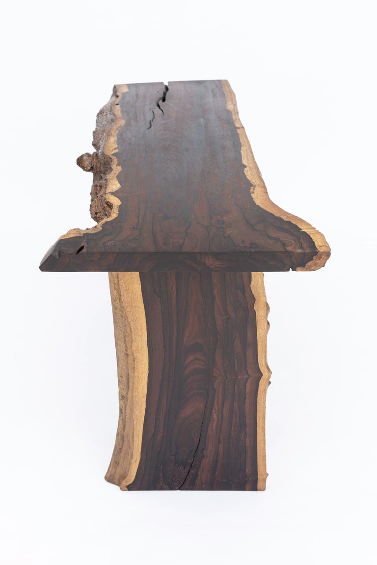 Ziricote Natural Edge One Slab Unique Table For Sale at 1stDibs