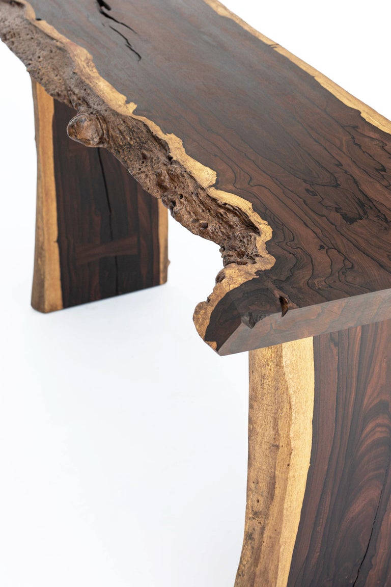 Ziricote Natural Edge One Slab Unique Table For Sale at 1stDibs