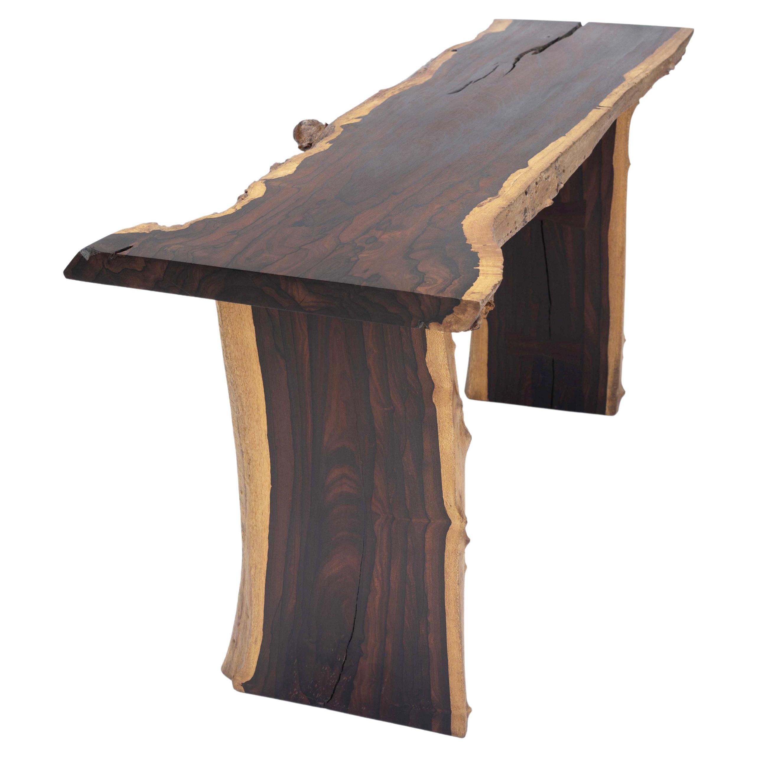 Ziricote Natural Edge One Slab Unique Table For Sale at 1stDibs
