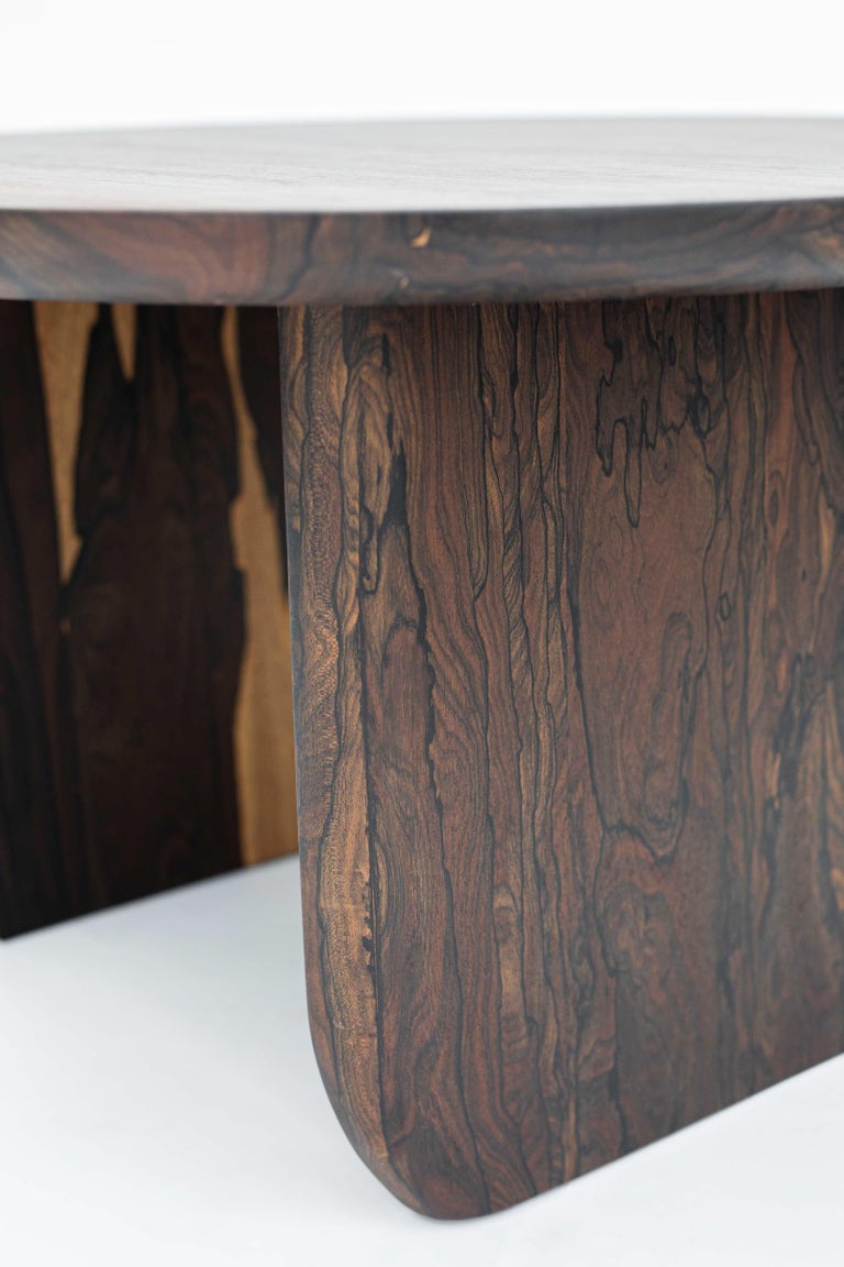 Ziricote Tropical Solid Wood Round Coffee Table For Sale at 1stDibs