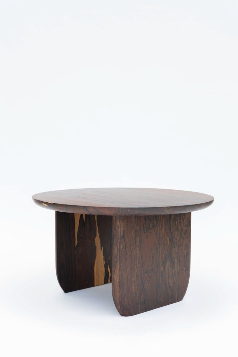 Ziricote Tropical Solid Wood Round Coffee Table For Sale at 1stDibs