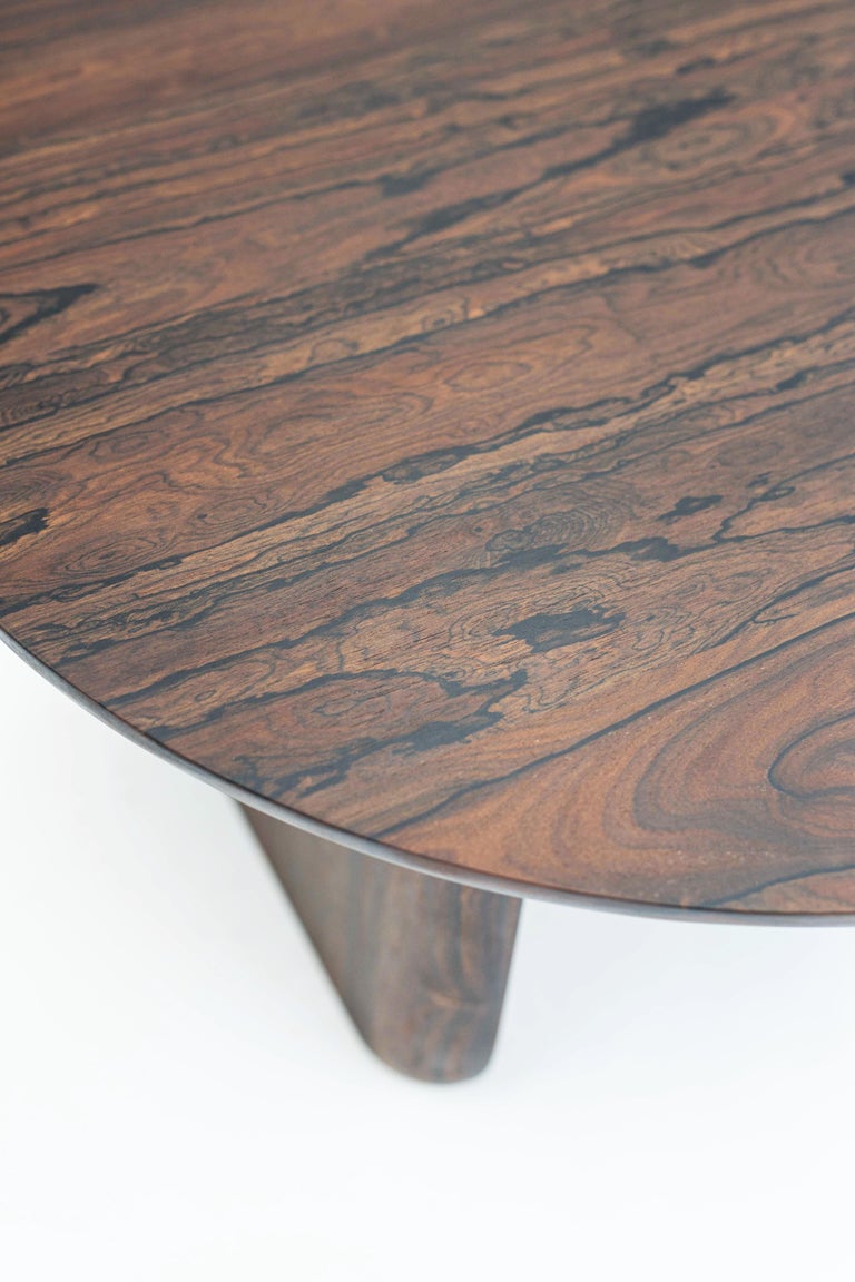 Ziricote Tropical Solid Wood Round Coffee Table For Sale at 1stDibs