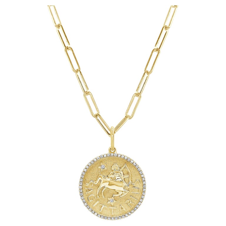 Zodiac Diamond Necklace 14k Yellow Gold 1/5 CT TDW Gifts for Her ...