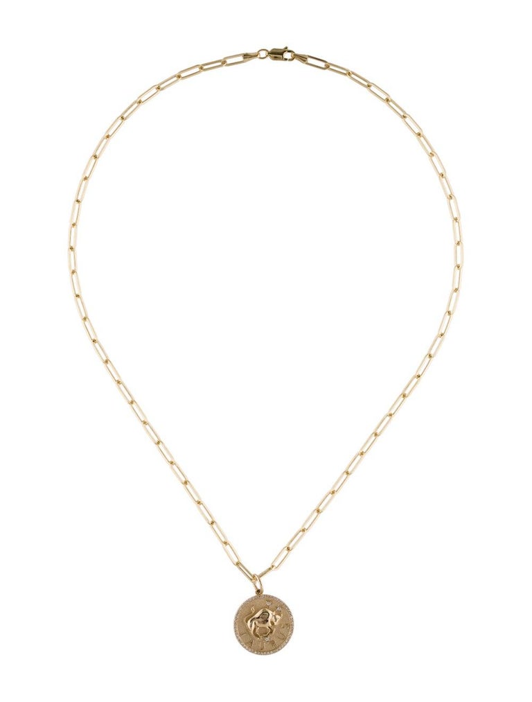 Zodiac Diamond Necklace 14K Yellow Gold 1/5 CT TDW Gifts for Her ...