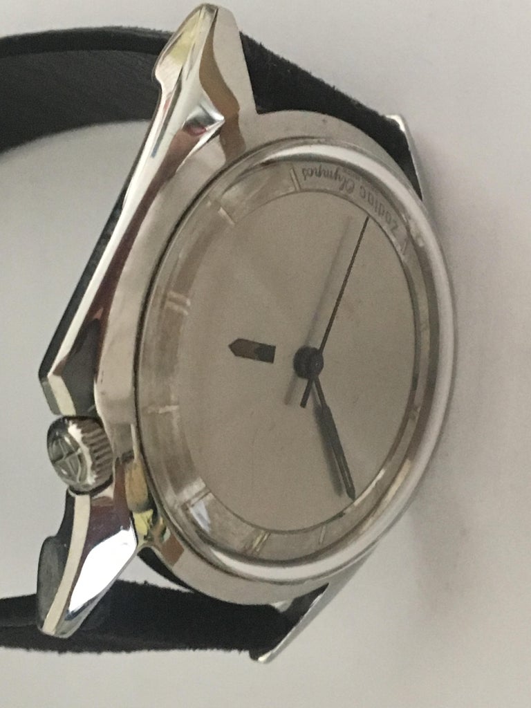 Zodiac Olympos Stainless Steel Asymmetric Watch For Sale at 1stDibs ...