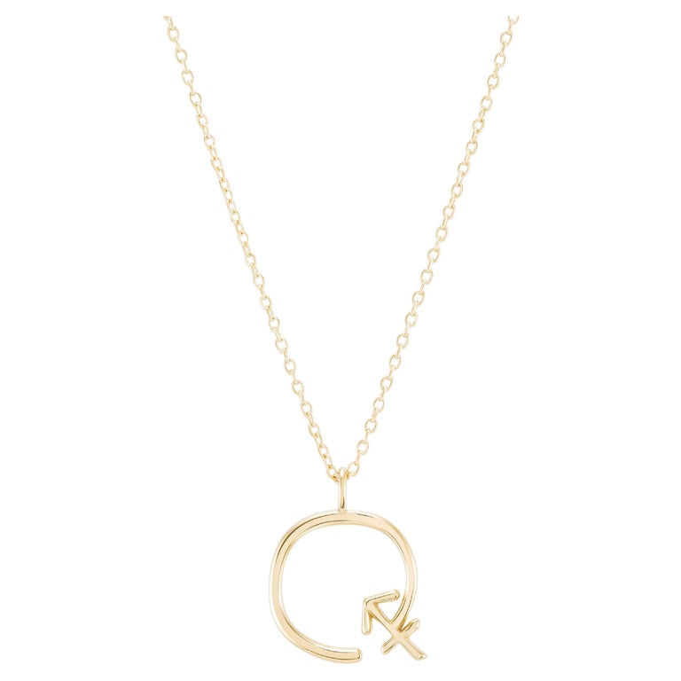 Zodiac Sagittarius 18k Gold Necklace For Sale at 1stDibs