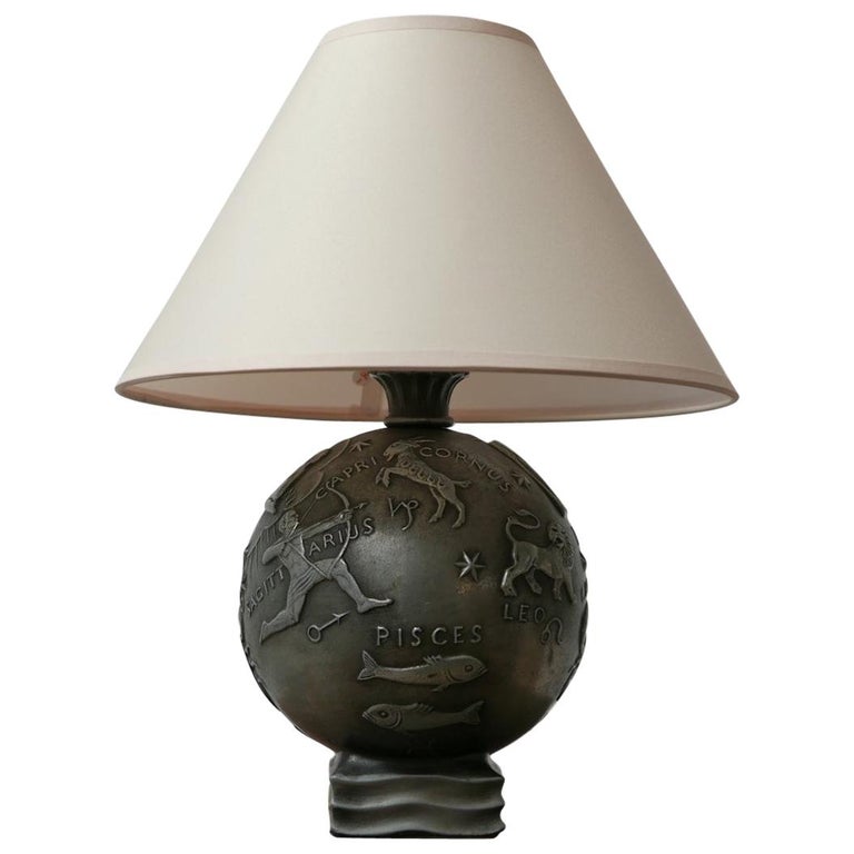 Zodiac Star Sign Metal Midcentury Table Lamp at 1stDibs
