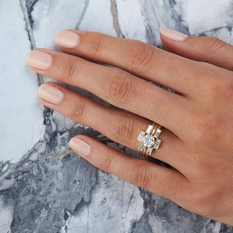 Zoe and Morgan Kester 18k Yellow Gold Diamond Wedding Bands For Sale at ...