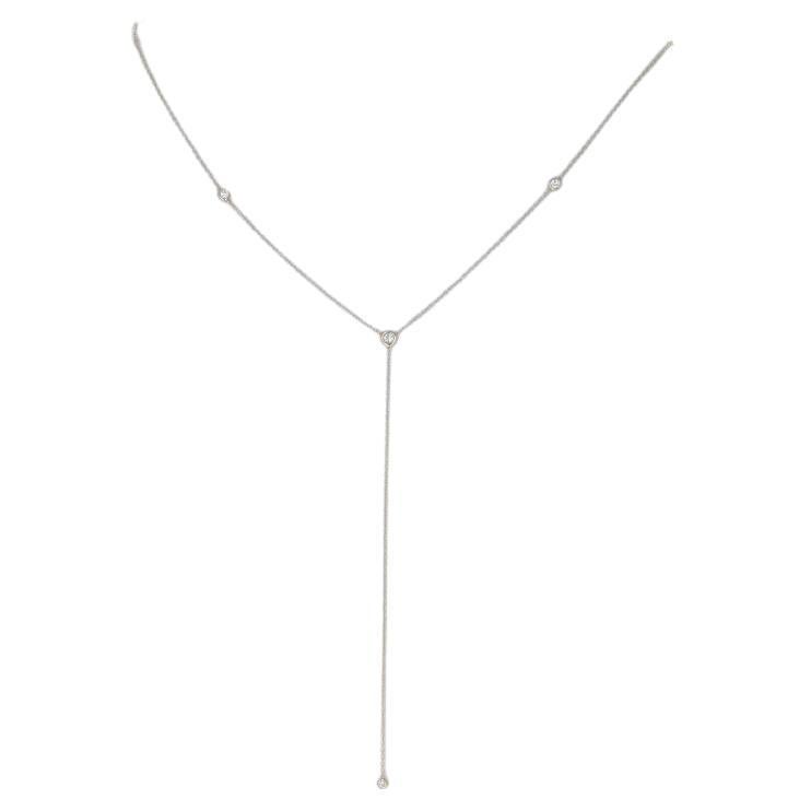 Diamond Star Lariat Necklace Round Cut 14K Yellow Gold 0.16Cttw For ...