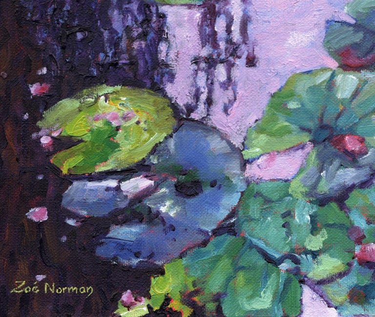 Zoe Elizabeth Norman - Nympheas and Rose Petals, Painting, Oil on ...