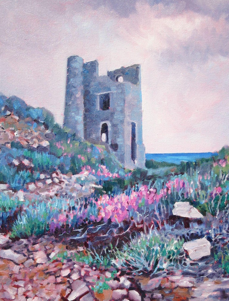 Zoe Elizabeth Norman - Ruins at Wheal Coates, Painting, Oil on Canvas ...