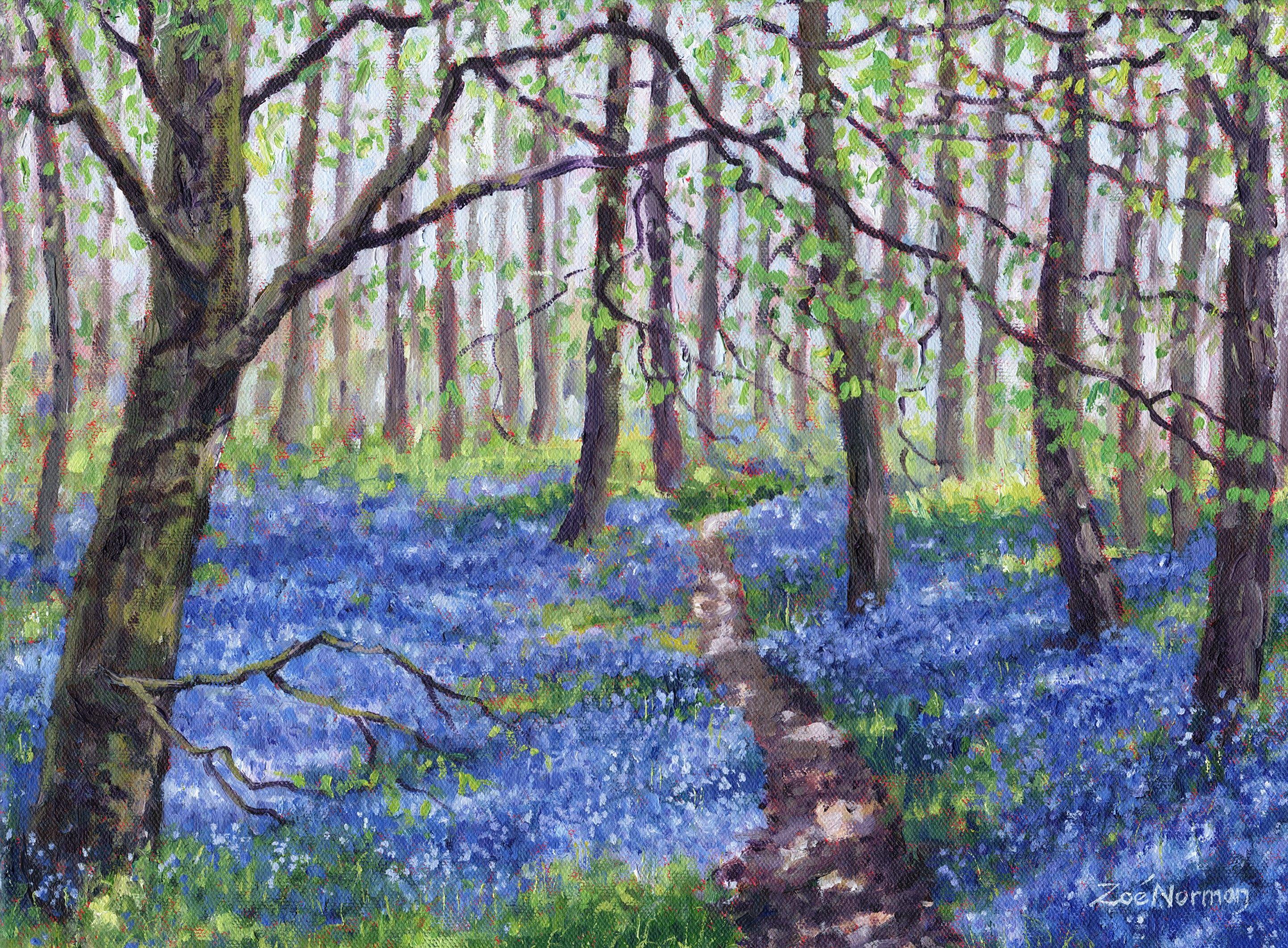 Zoe Elizabeth Norman - Summer Blues, Painting, Oil on Canvas For Sale ...