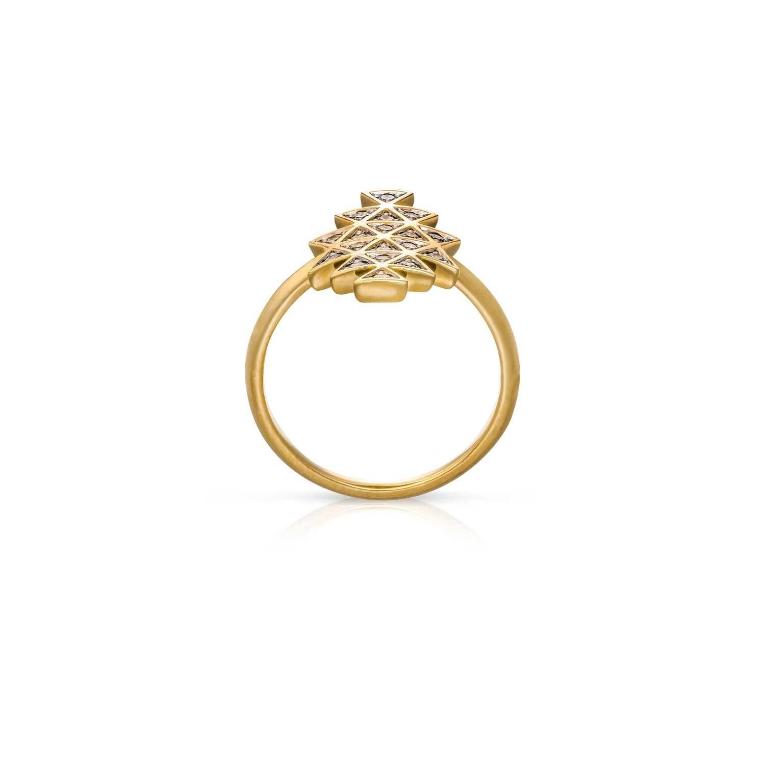 Zoe and Morgan Cosmic Union Yellow Gold Diamond Cocktail Ring For Sale ...