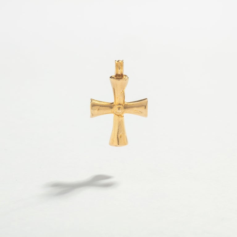 Zolotas Greek Revival Cross Yellow Gold 18 Karat Pendant Charm at 1stDibs
