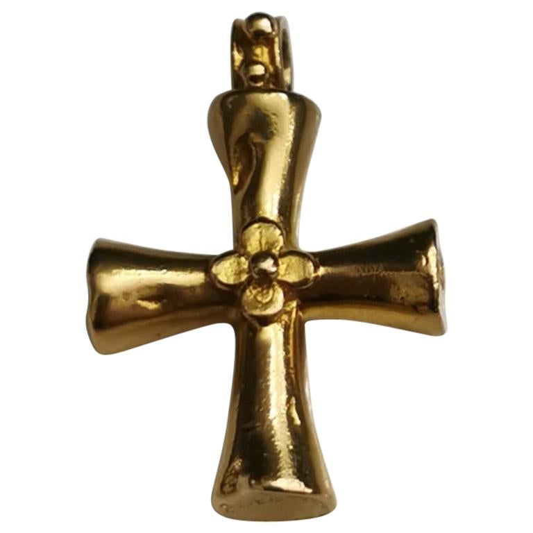 Zolotas Greek Revival Cross Yellow Gold 18 Karat Pendant Charm For Sale ...