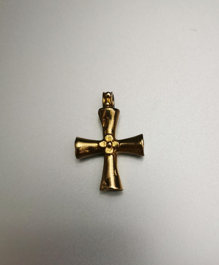 Zolotas Greek Revival Cross Yellow Gold 18 Karat Pendant Charm For Sale ...
