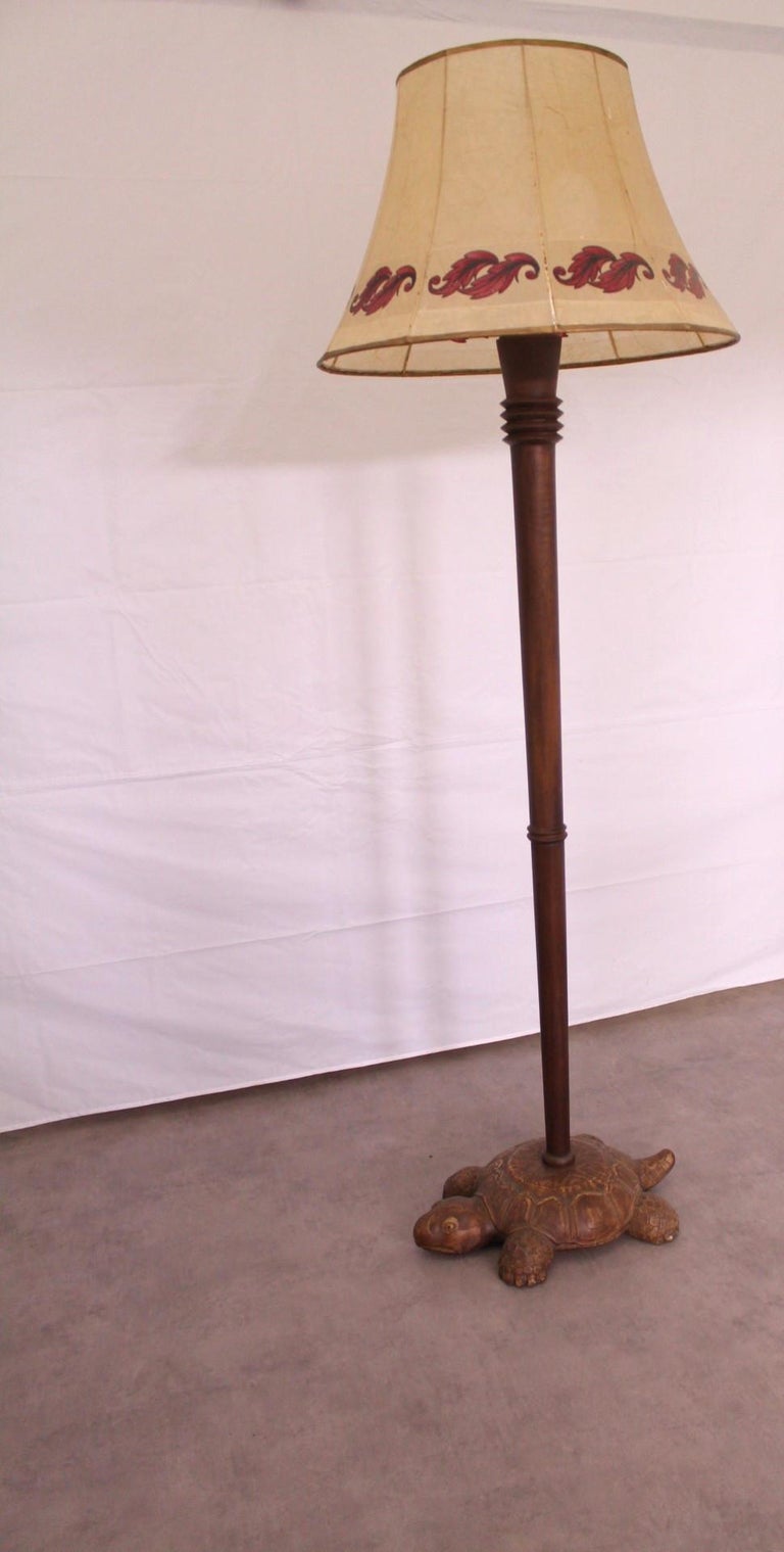 Zoomorphic Floor Lamp Tortoise Base Midcentury Light at 1stDibs