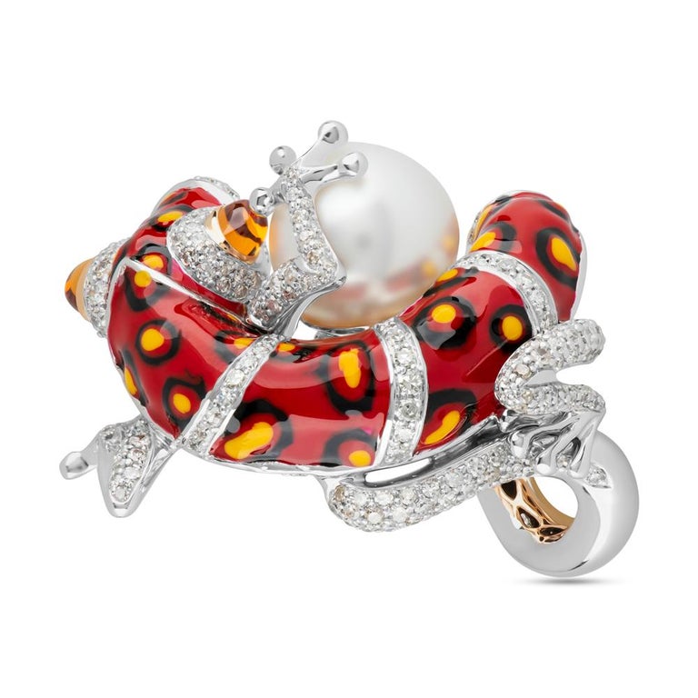 Zorab Creations Gecko Pearl Ring For Sale at 1stDibs