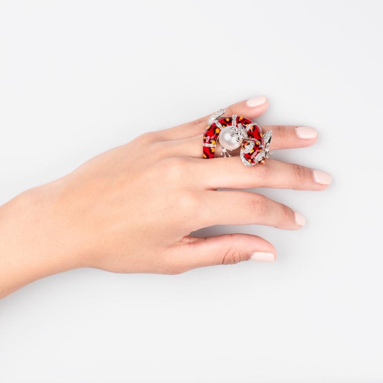 Zorab Creations Gecko Pearl Ring For Sale at 1stDibs