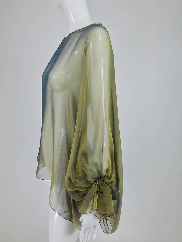 Zoran Changeable Silk Poet Sleeve Layering Top 1990s at 1stDibs