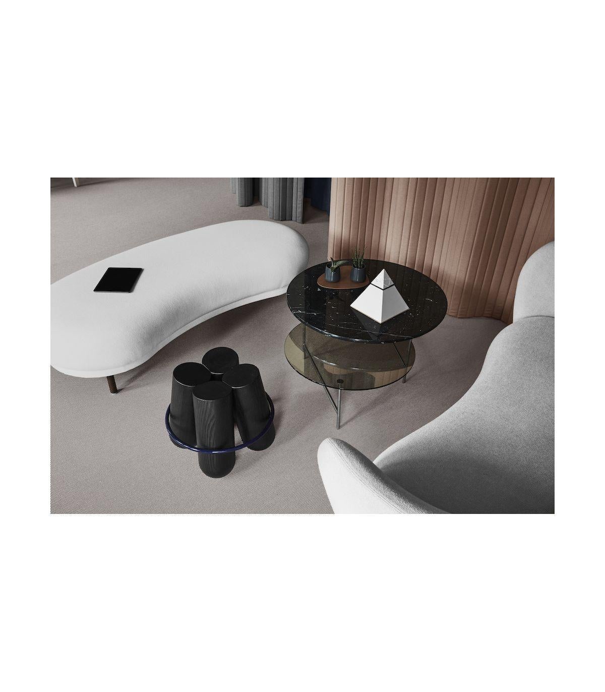 Zorro Coffee Table, Glass and Nero Marquina marble top For Sale at ...