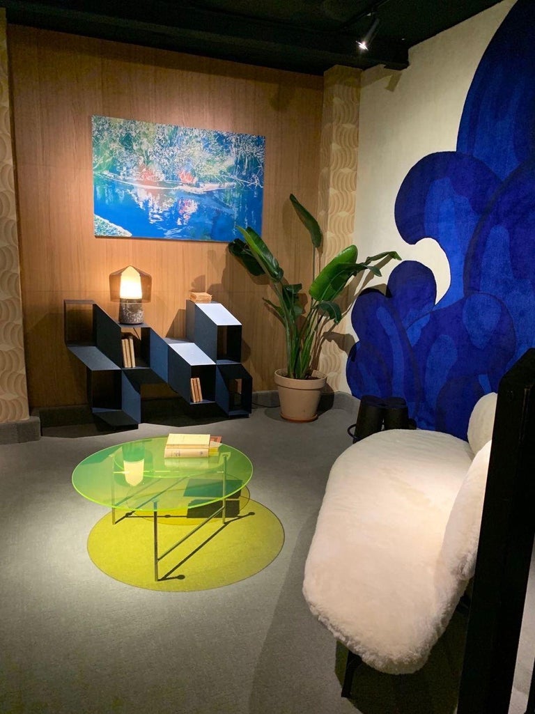 Zorro Coffee Table Mirror Yellow Glass Tops Polished Steel Leg By La ...