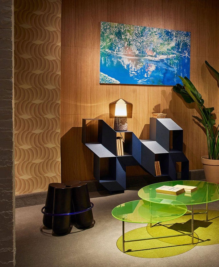 Zorro Coffee Table Mirror Yellow Glass Tops Polished Steel Leg By La ...