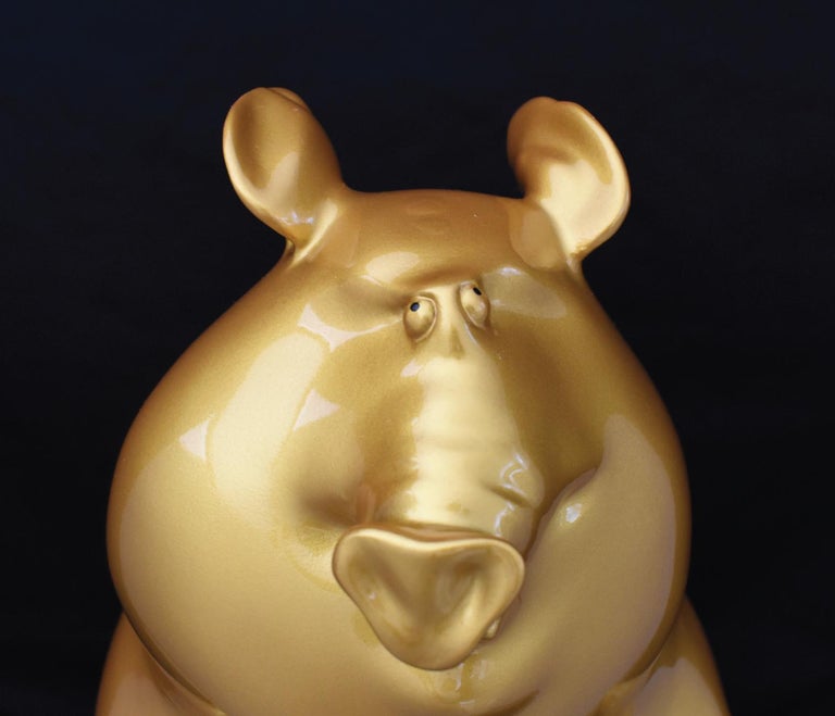 Zou Liang - Chinese Zodiac Pig Sculpture in Gold. Limited edition ...