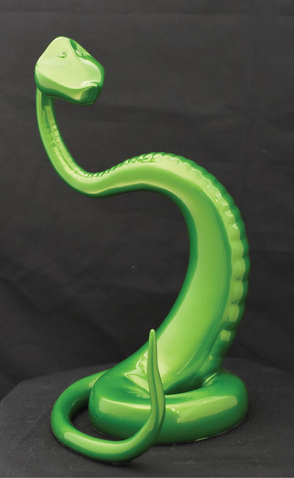Zou Liang - Chinese Zodiac Snake Sculpture in Emerald. Limited edition ...
