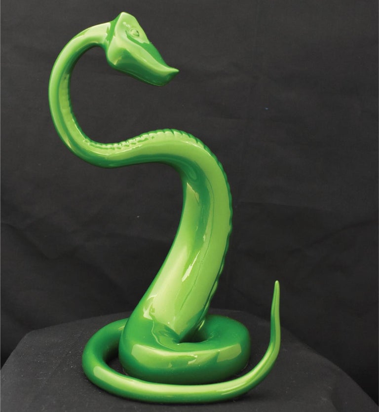 Zou Liang - Chinese Zodiac Snake Sculpture in Emerald. Limited edition ...