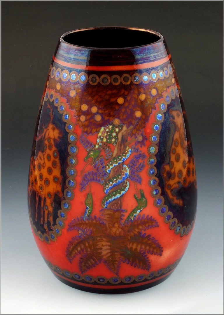 Zsolnay Pecs Raised Mark Art Pottery Eosin Glaze Vase with American ...