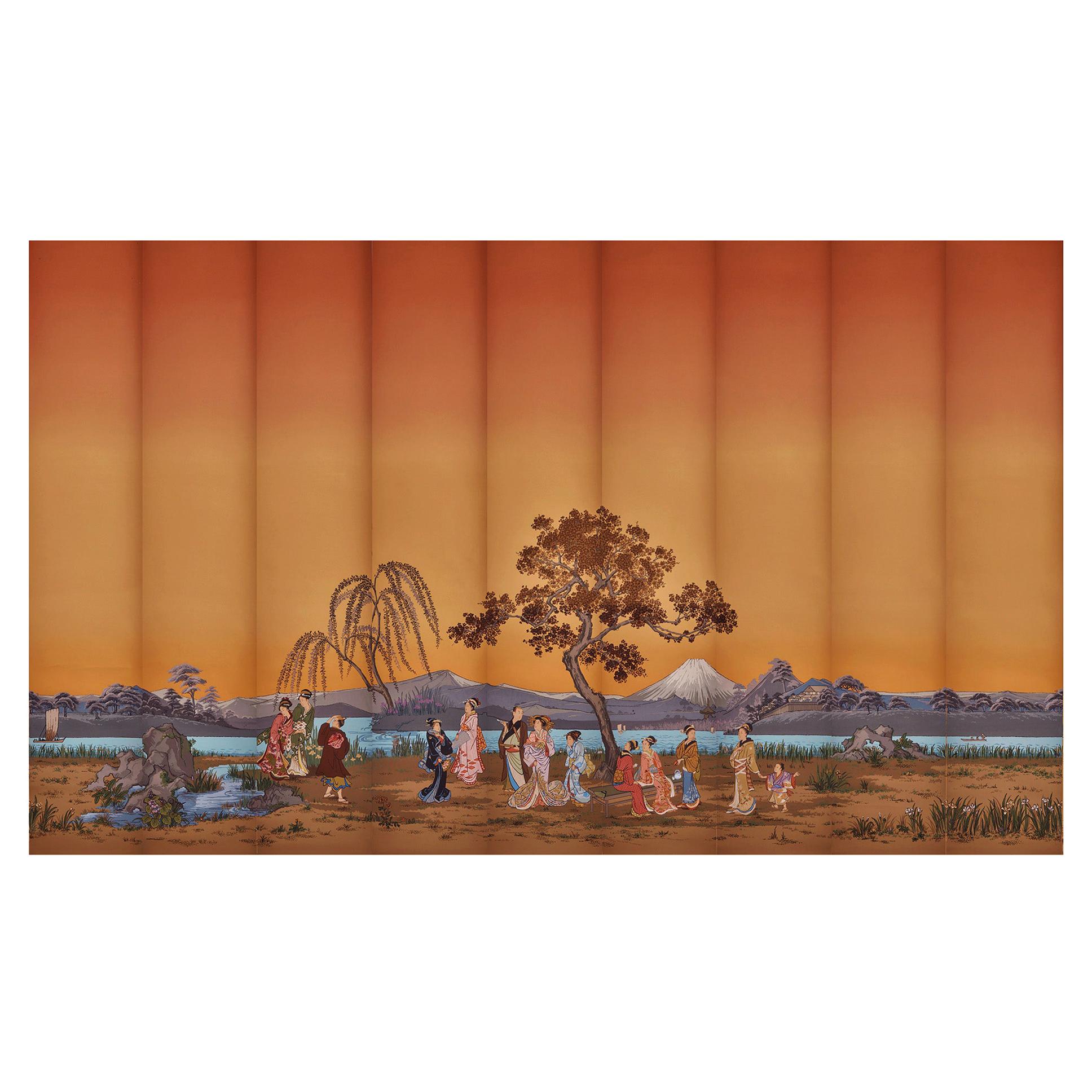 Zuber, 'Scenes Japonaises' Hand Wood Blocked Scenic Wall Paper in ...