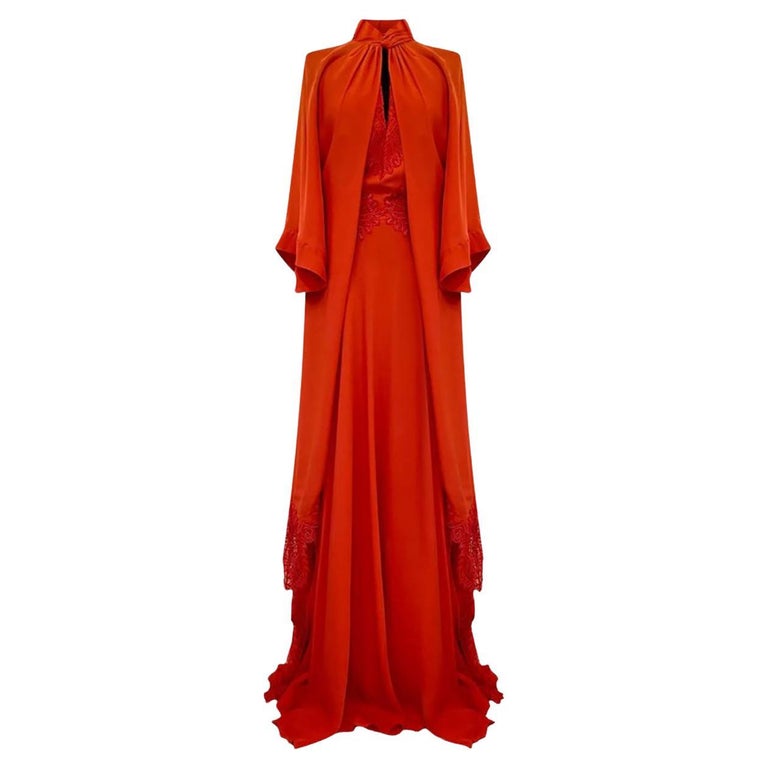 ZUHAIR MURAD RED EMBROIDERED VISCOSE BALL GOWN DRESS size EU 40 - 4 For ...