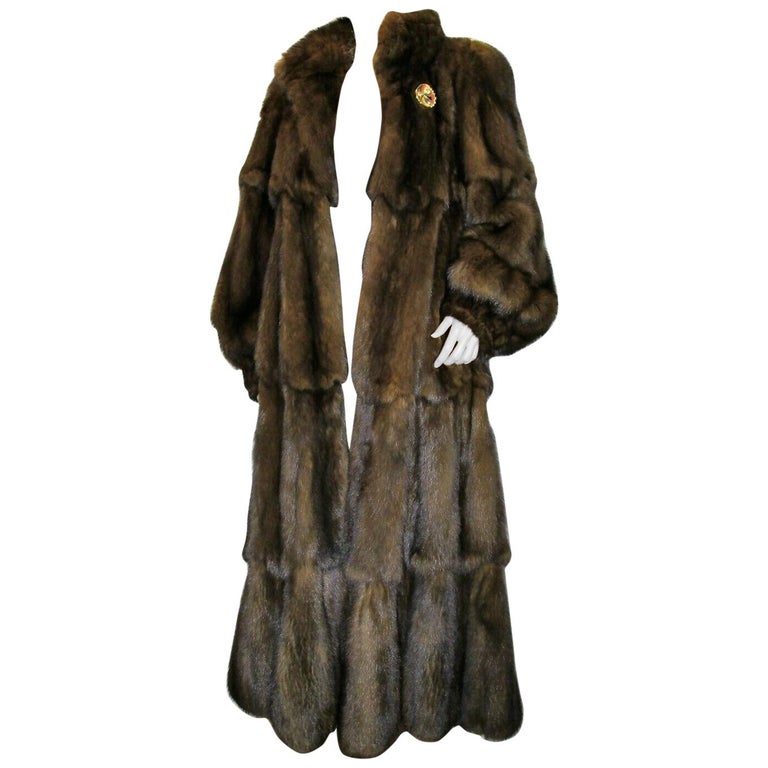 Zuki Sable fur coat swing full length (Size M-L) For Sale at 1stDibs