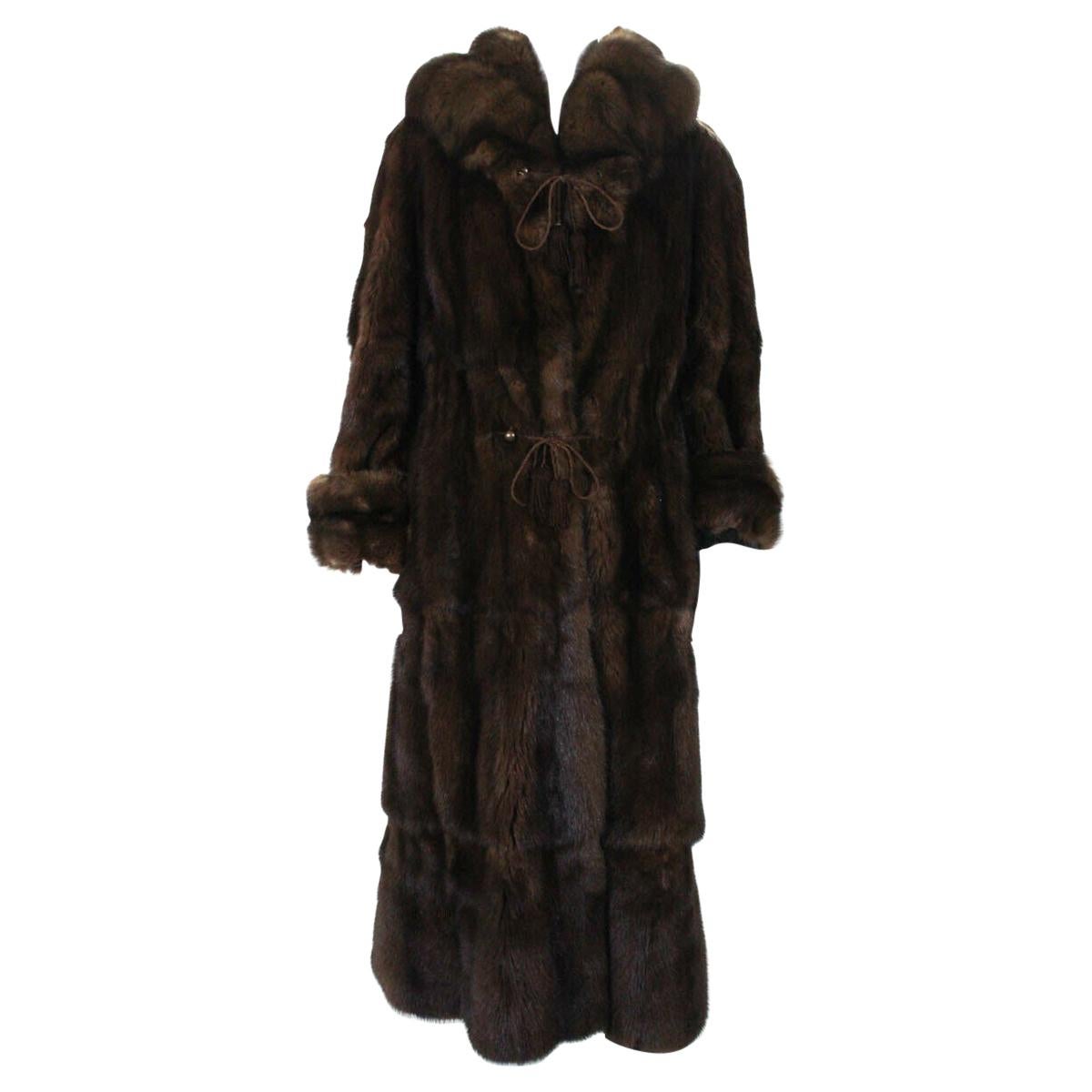 Zuki "Northern Supreme" Sable Fur Full Length Coat (Size18-20 XL) For ...