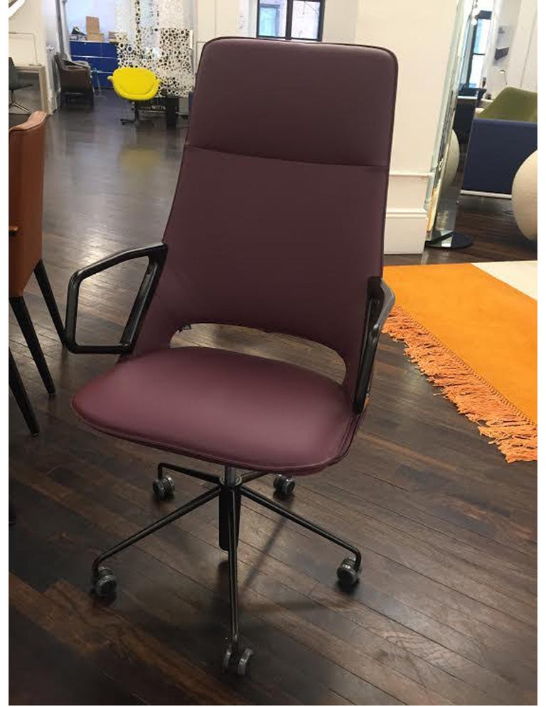 Zuma Swivel high back w Desk Armchair in Leather by Patrick Norguet at ...