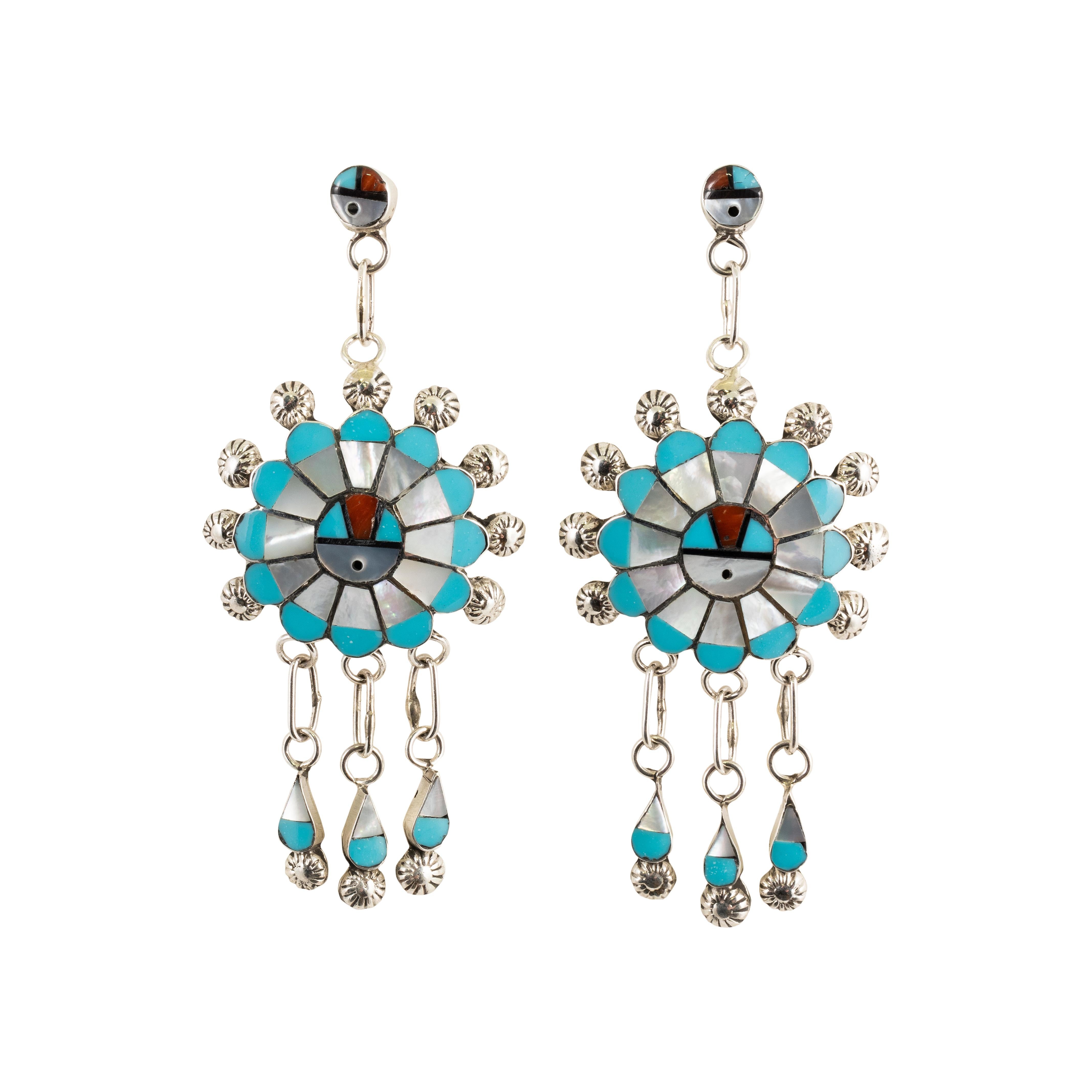 Zuni Inlaid Stones and Sterling Silver Bracelet at 1stDibs | zuni inlay ...