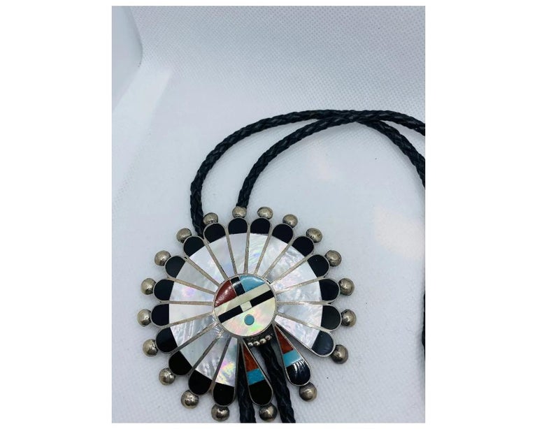 Zuni Sun Face Bolo Tie Native American MYRA TUCSON For Sale at 1stDibs