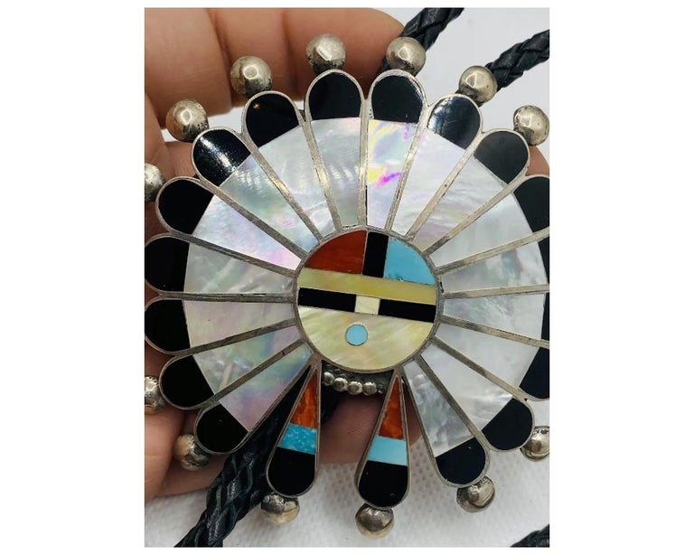 Zuni Sun Face Bolo Tie Native American MYRA TUCSON For Sale at 1stDibs