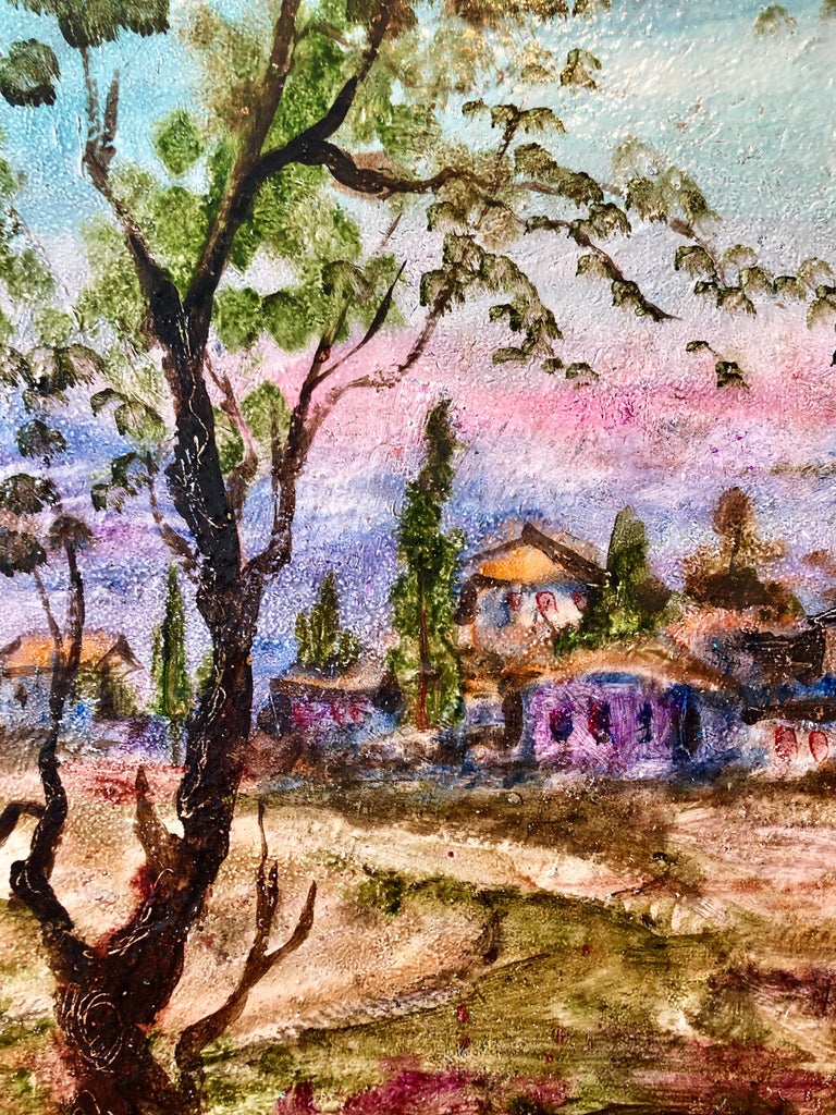 Zvi Raphaeli - Israel Kibbutz Village Jerusalem Hills Judaica Oil ...