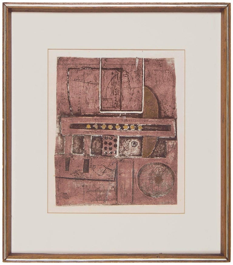 Zvi Tolkovsky - Untitled Israeli Abstract Collagraph AP Print For Sale ...