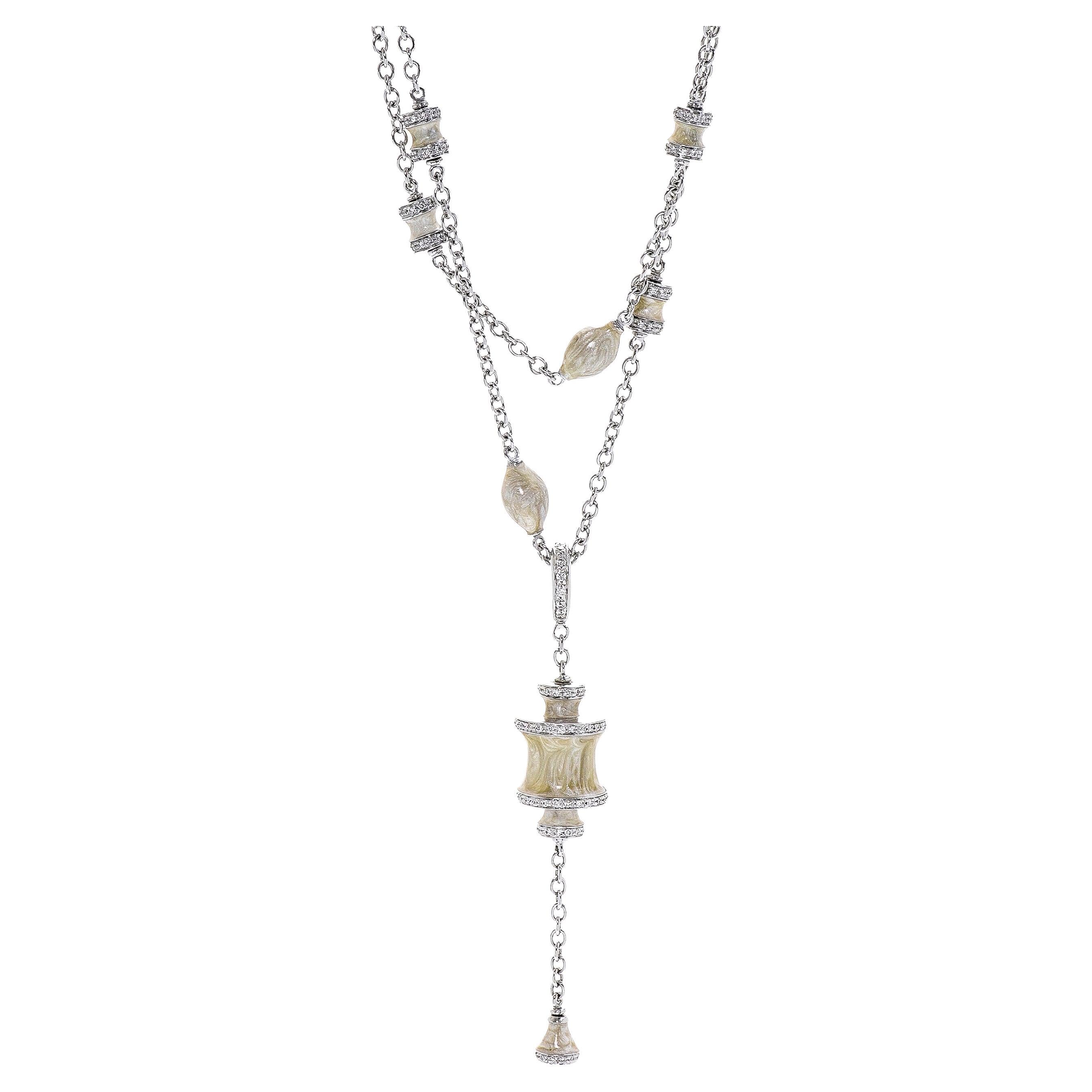 Zydo 18K Rose Gold 0.56 Ct Diamond, Coral and Tourmaline Necklace For ...