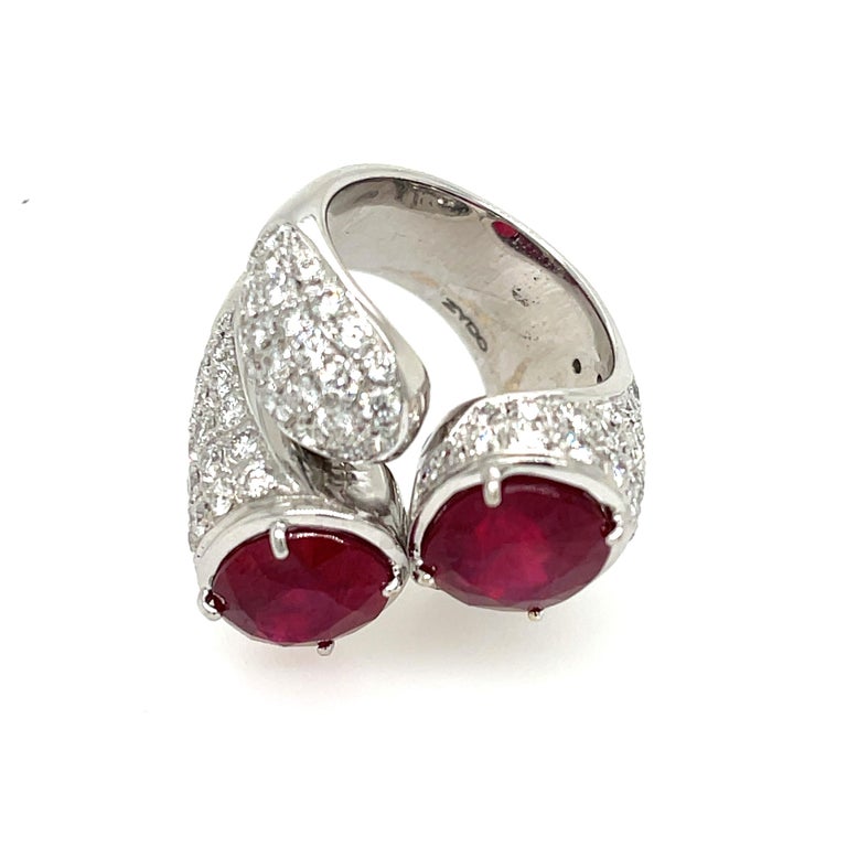 Zydo Rubellite and Diamond Ring 18k White Gold For Sale at 1stDibs