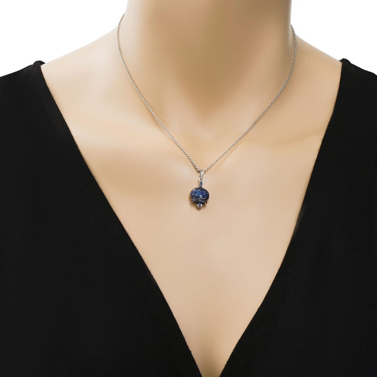Zydo Sterling Silver, Blue Sapphire Pendant Necklace For Sale at 1stDibs