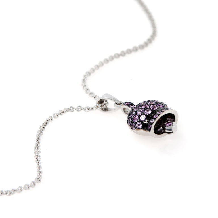 Zydo Sterling Silver, Pink Sapphire Pendant Necklace For Sale at 1stDibs