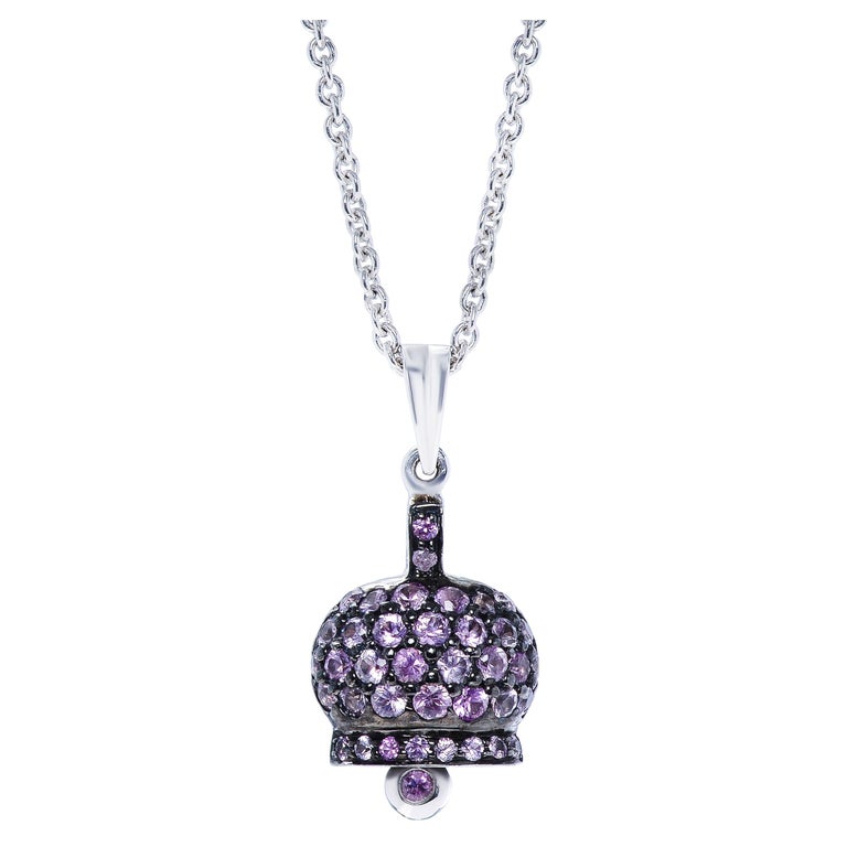 Zydo Sterling Silver, Pink Sapphire Pendant Necklace For Sale at 1stDibs